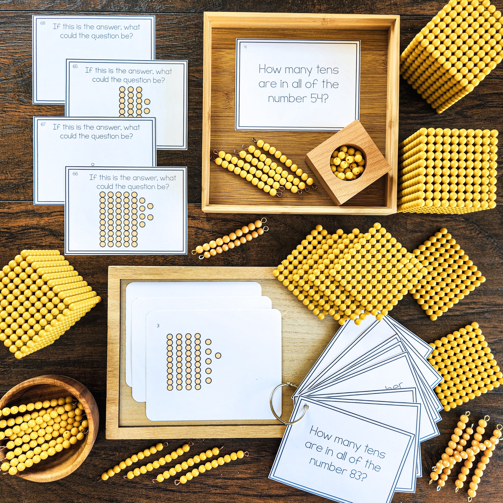 Basic place value task cards – montessorikiwi