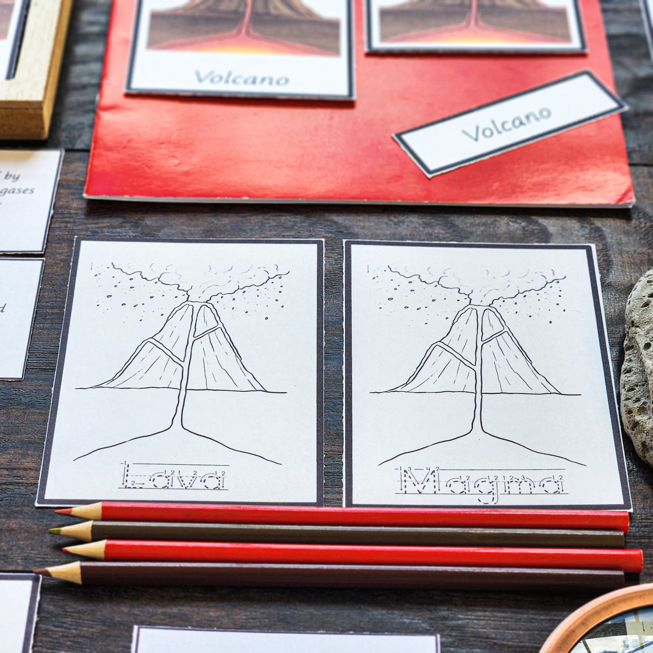 Montessori Parts of a Volcano 3 Part Cards Activities - FREE ...
