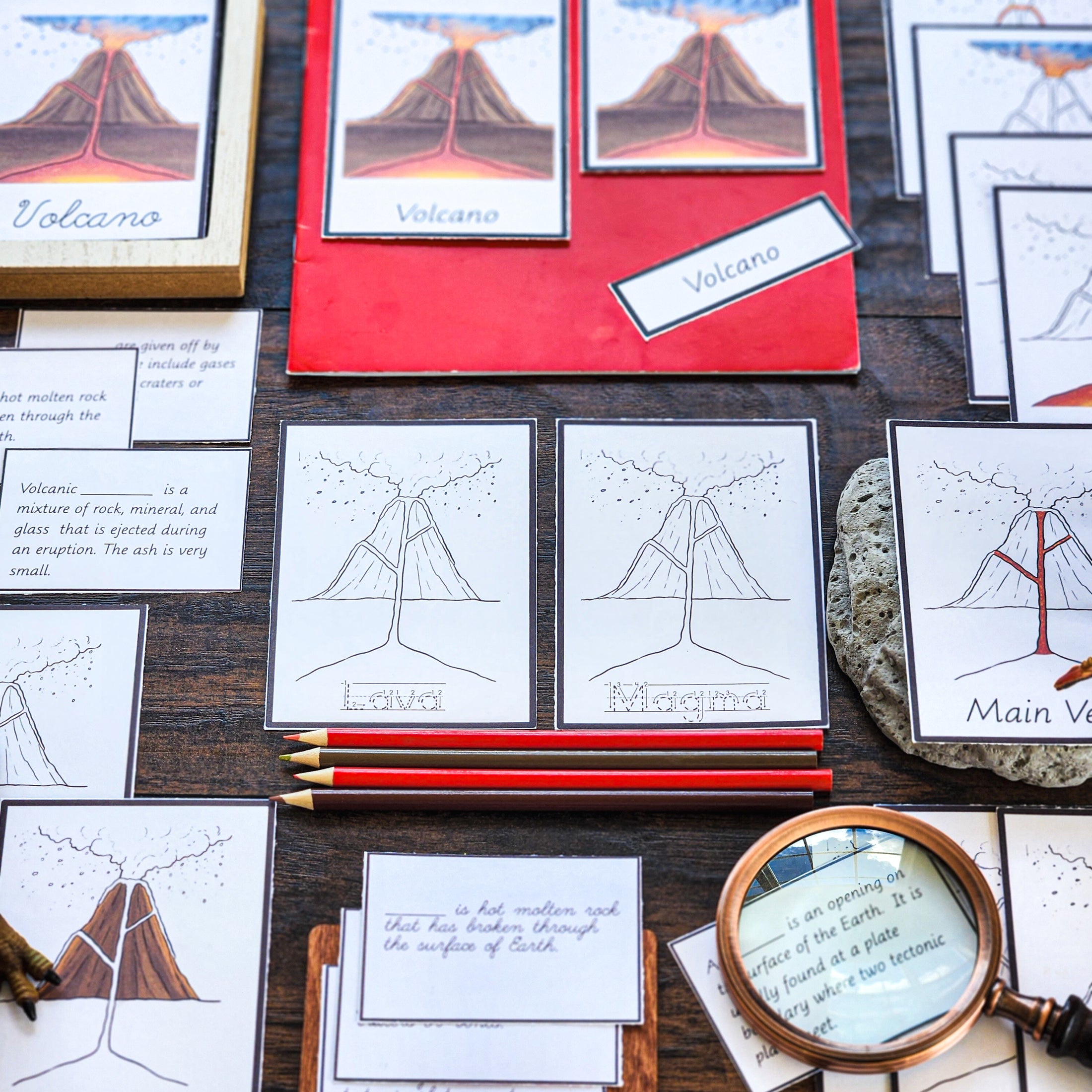 Montessori Parts of a Volcano 3 Part Cards Activities - FREE ...