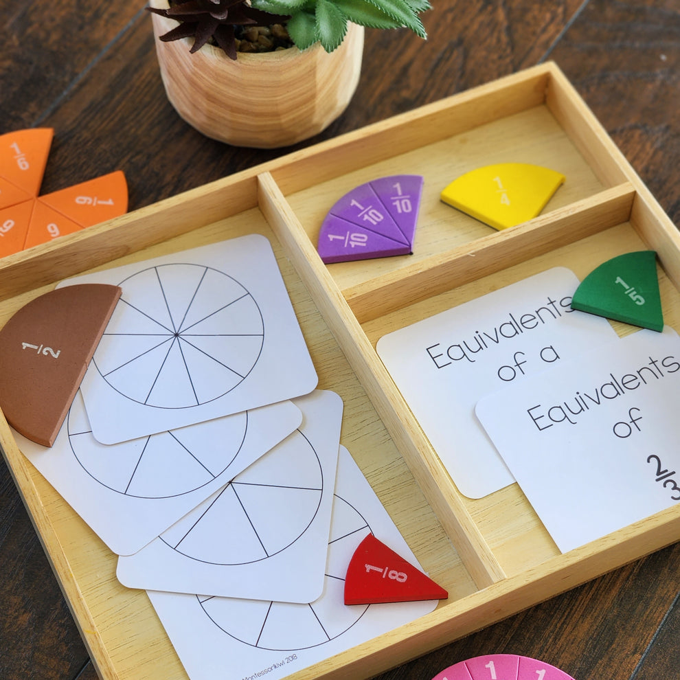 Equivalent fraction booklet for montessori fraction circles free ...