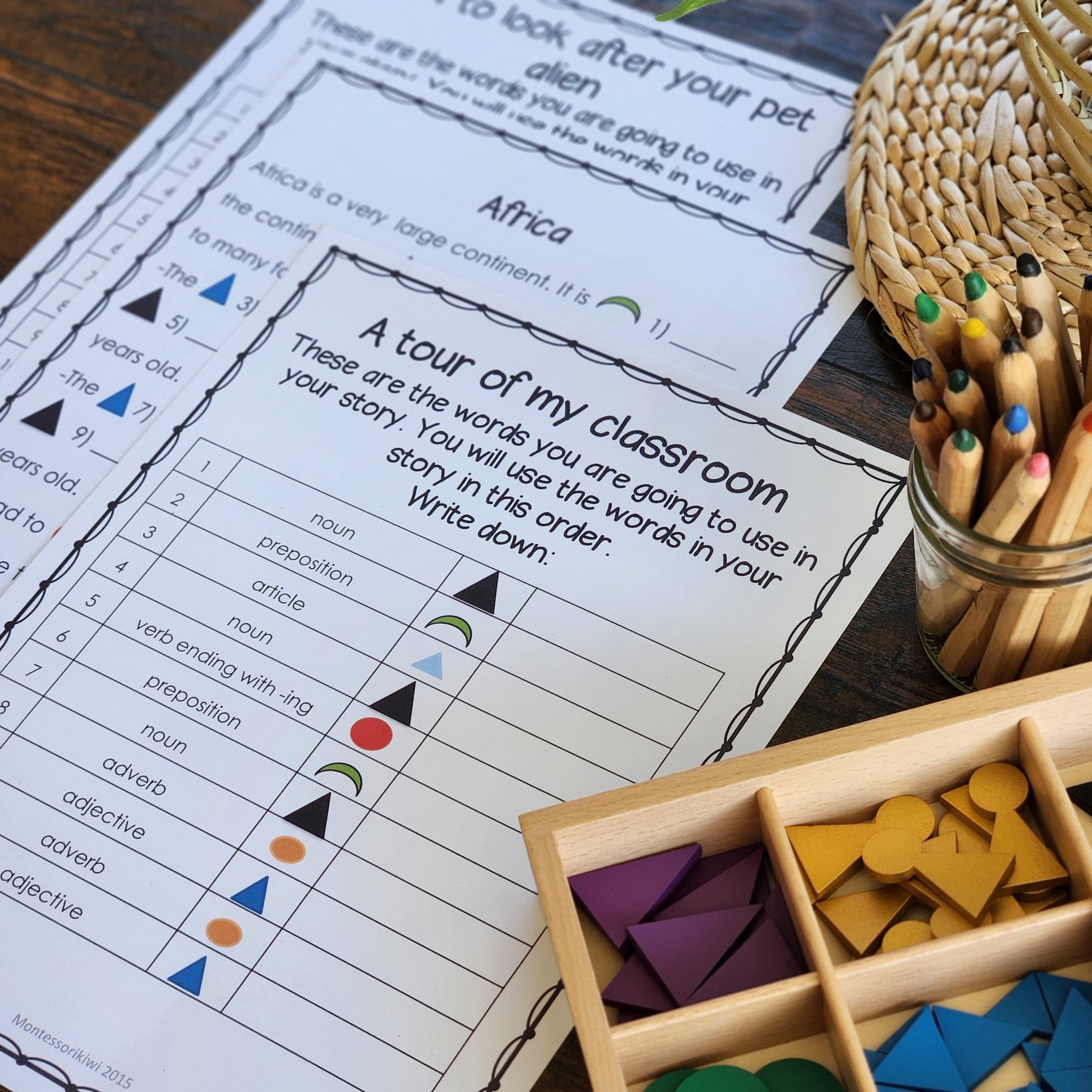 Montessori Grammar Activity Set 2 (literacy) – montessorikiwi