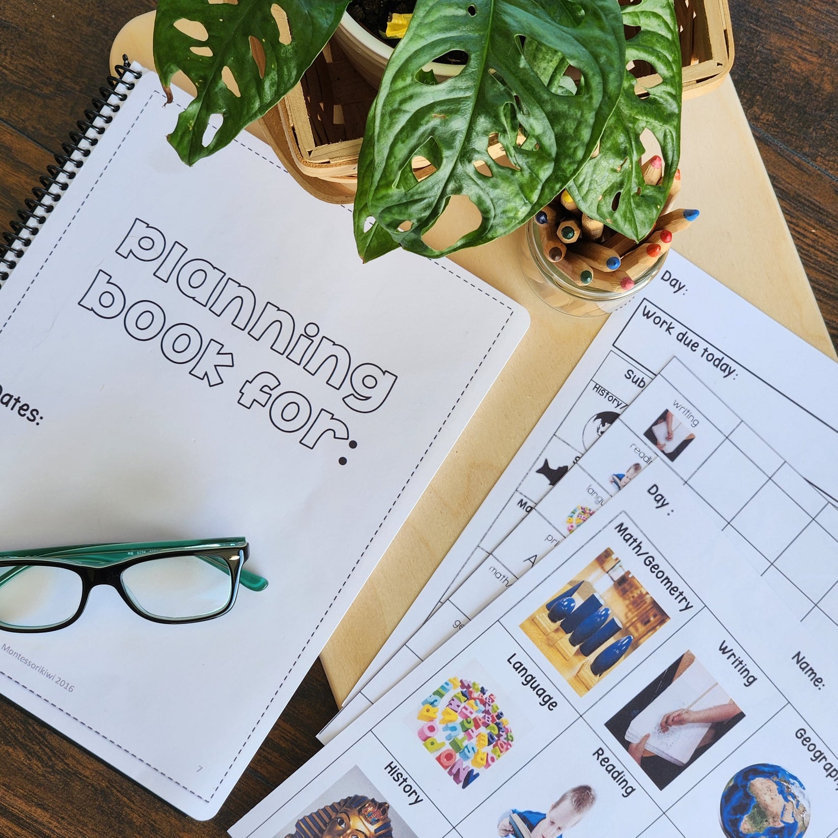 Editable Montessori Work Plans Template | Printable Weekly Planner for ...