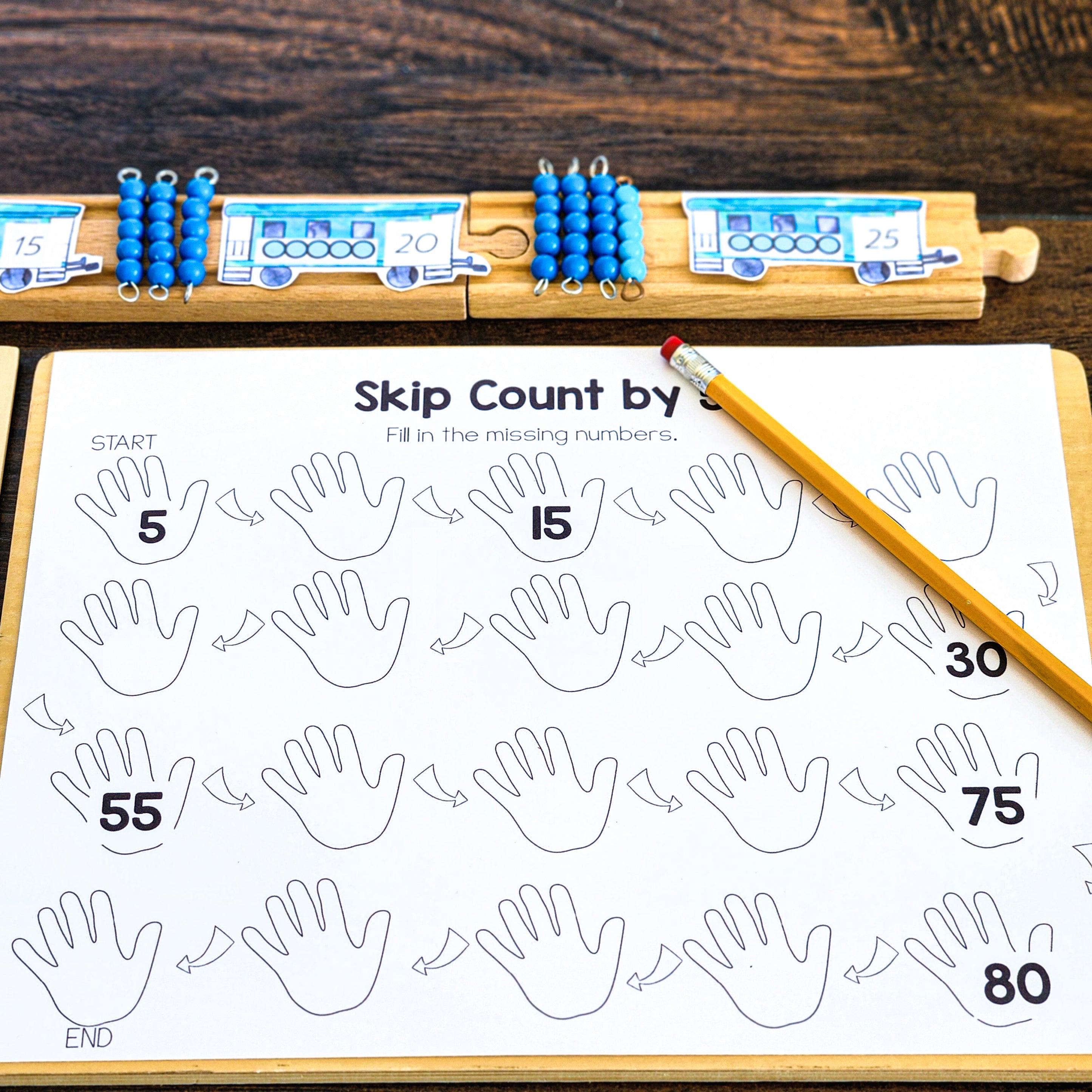 Skip Counting in 5 (Math resource) – montessorikiwi