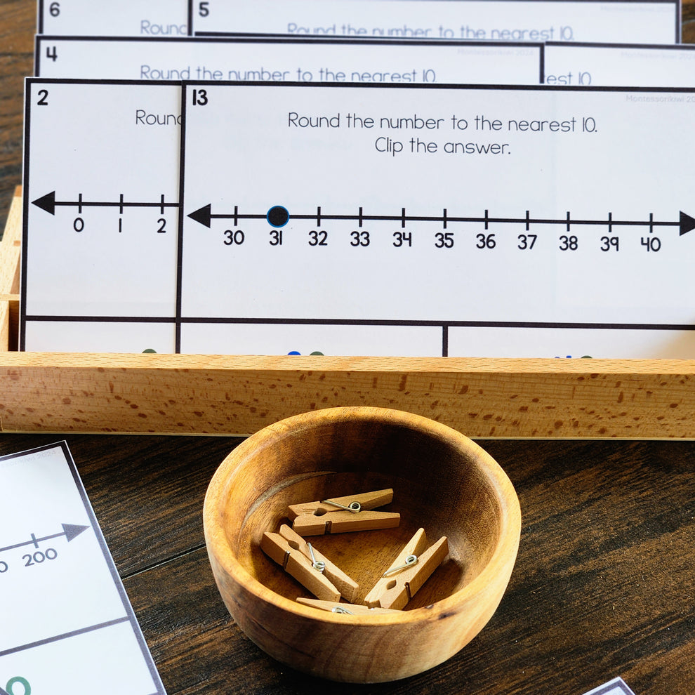 Montessori Inspired Rounding to 10 and 100 flip and clip card ...