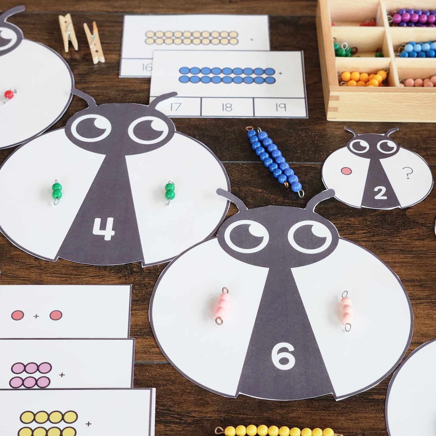 Adding Doubles (colored bead bars) – montessorikiwi