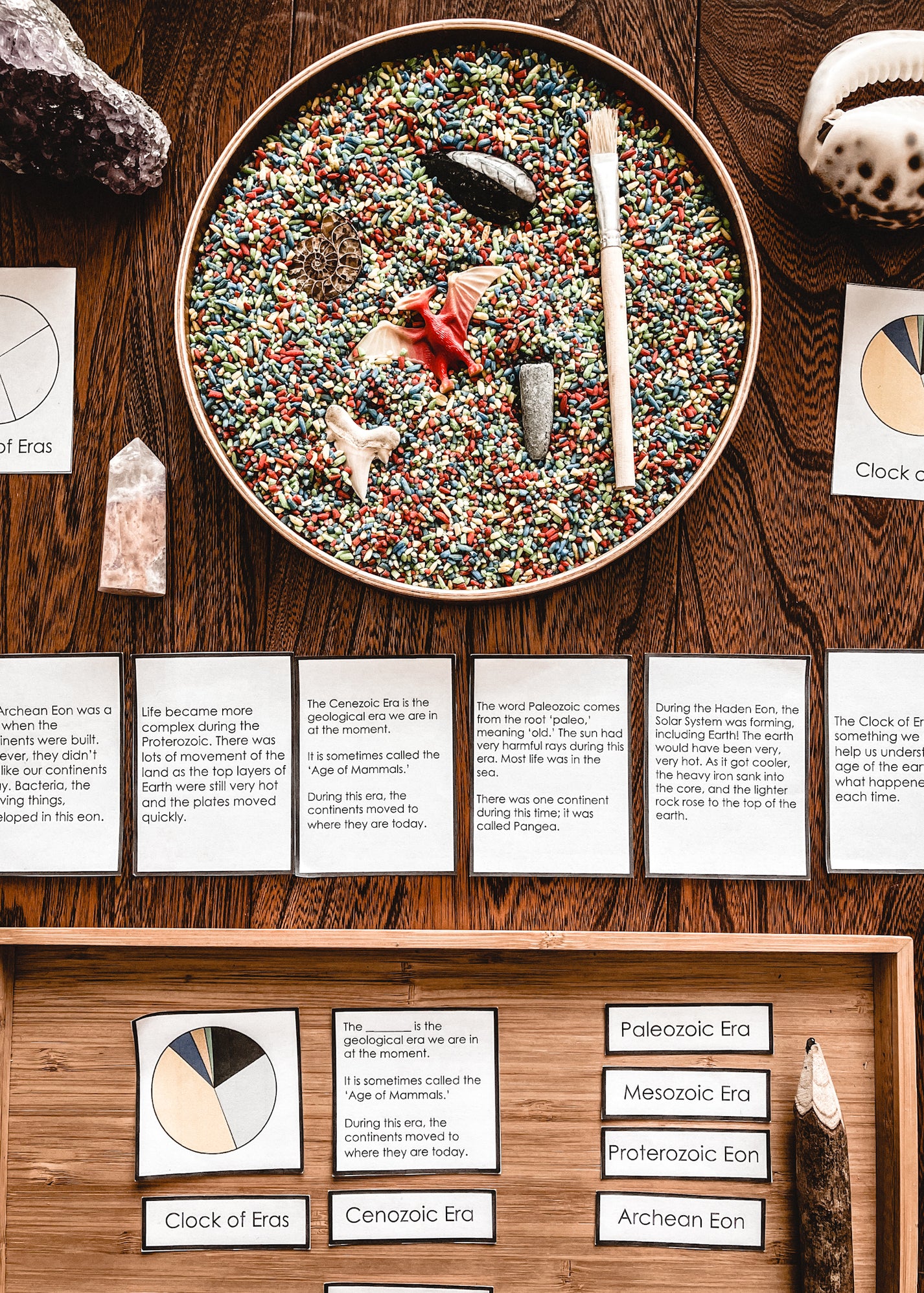 Clock of Eras 4 part cards (cosmic) – montessorikiwi