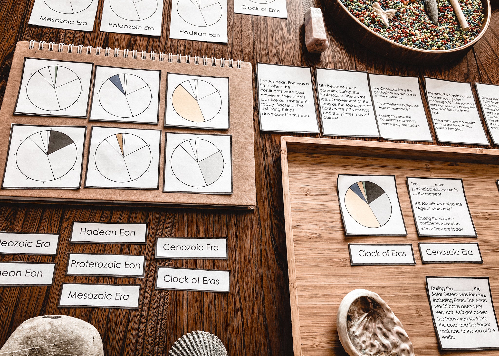 Clock of Eras 4 part cards (cosmic) – montessorikiwi