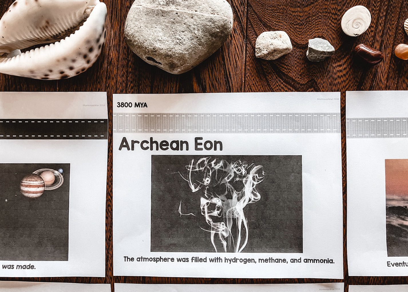 Montessori Clock of Eras timeline of life (cosmic) – montessorikiwi