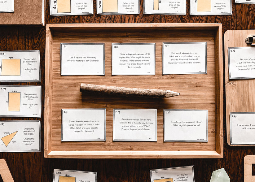 Area and Perimeter task cards – montessorikiwi