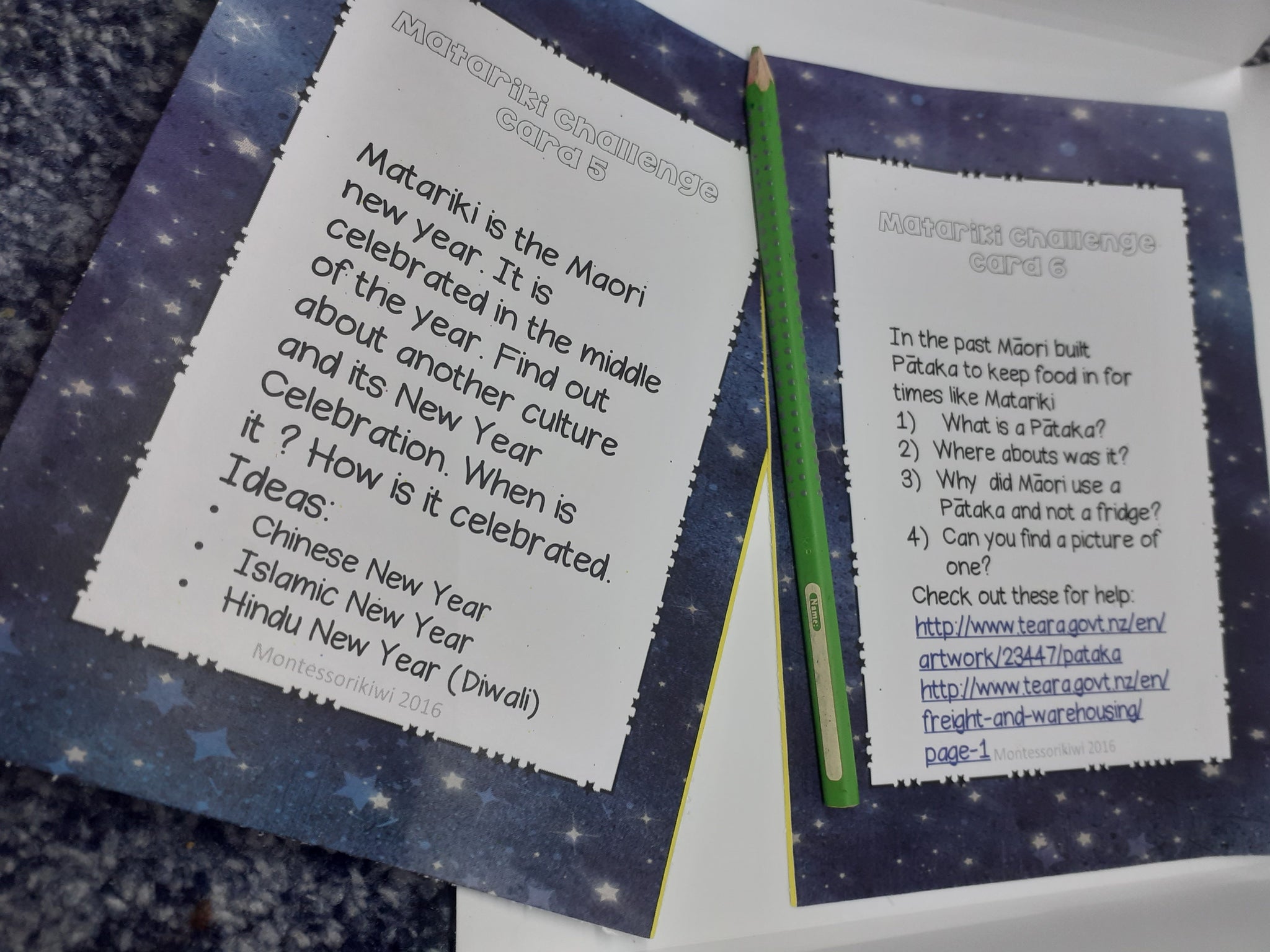 Matariki Challenge Cards – montessorikiwi