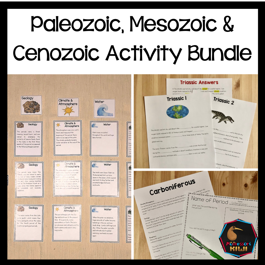 Paleozoic, Mesozoic, & Cenozoic Activities Bundle – montessorikiwi