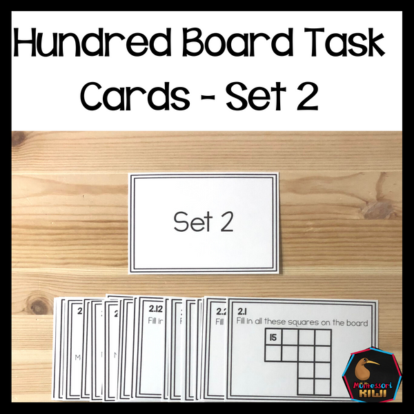 Montessori math: hundreds board task cards SET 2 – montessorikiwi