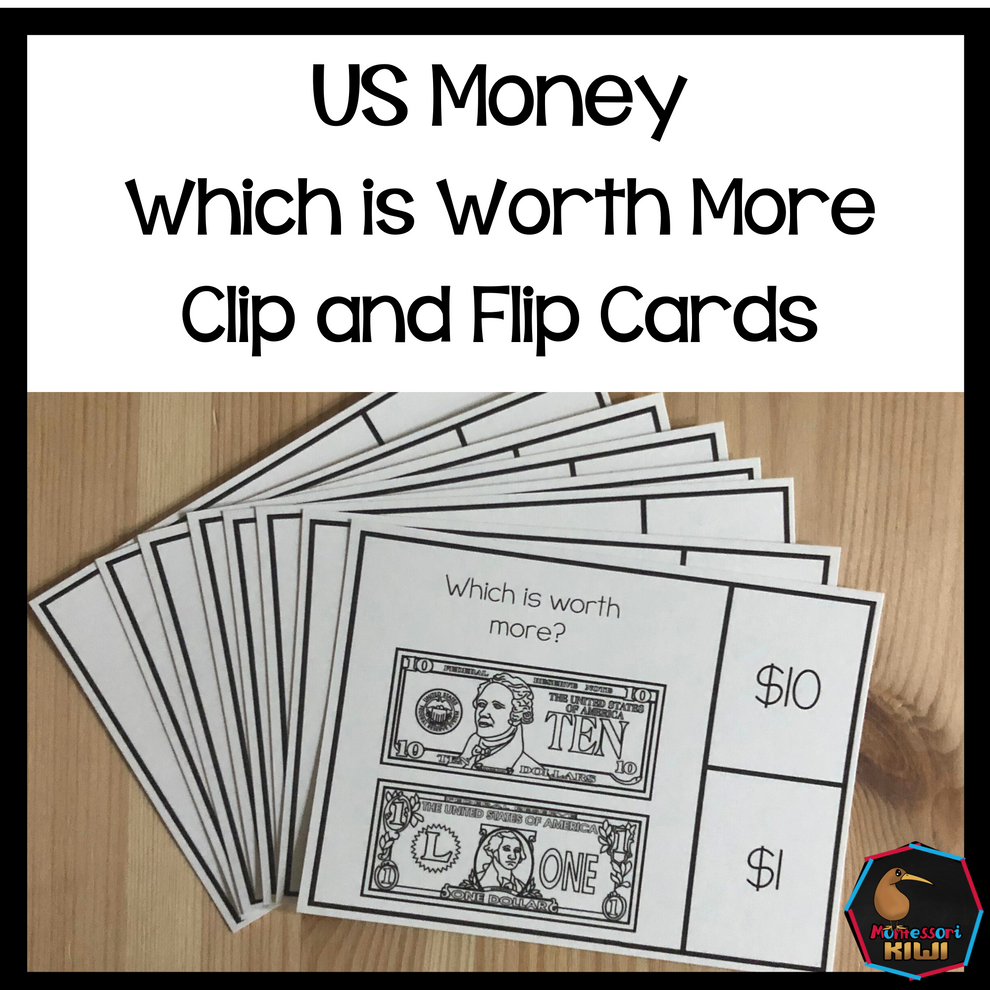 US Money Which is Worth More Clip and Flip Cards – montessorikiwi