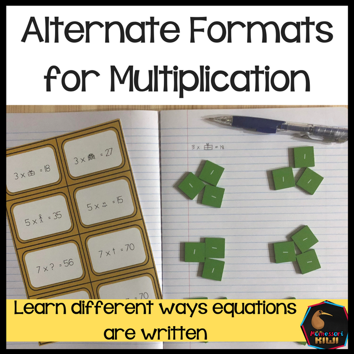 Alternative formats for Multiplication - basic facts – montessorikiwi