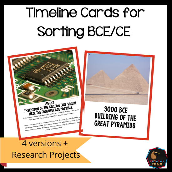 History Timeline cards BCE CE + BC AD (cosmic) (history) – montessorikiwi