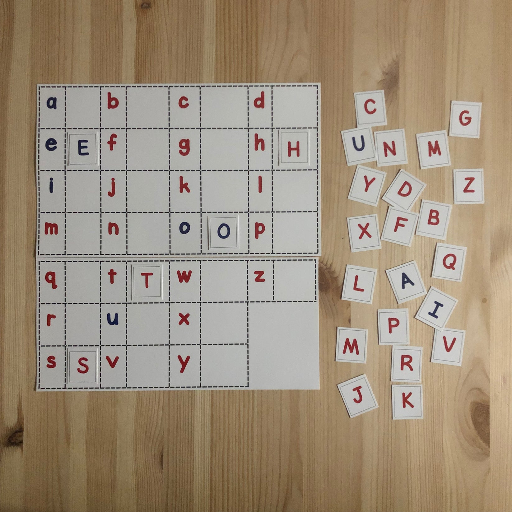 Montessori Alphabet Upper and Lower case letter match up (literacy ...