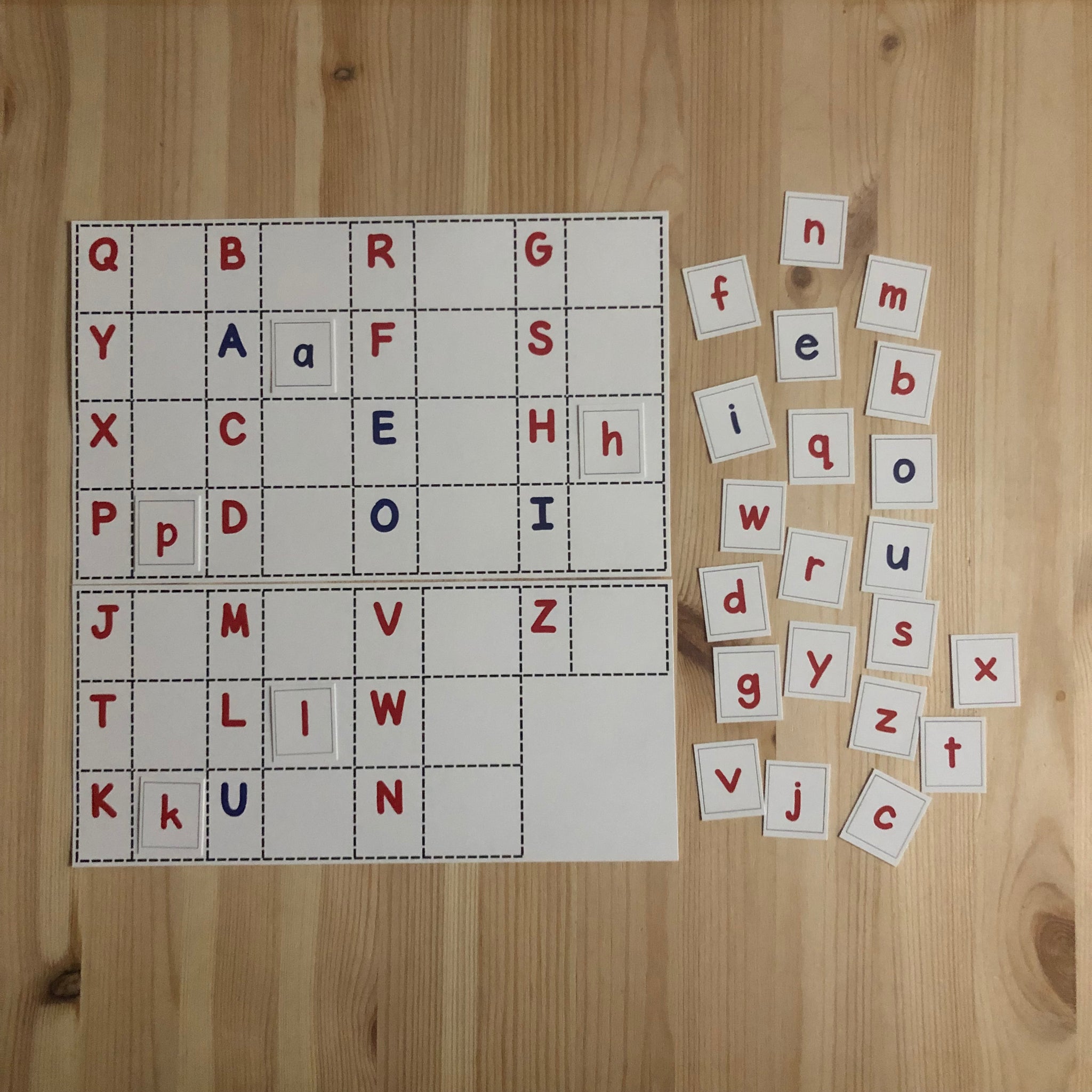 Montessori Alphabet Upper and Lower case letter match up (literacy ...