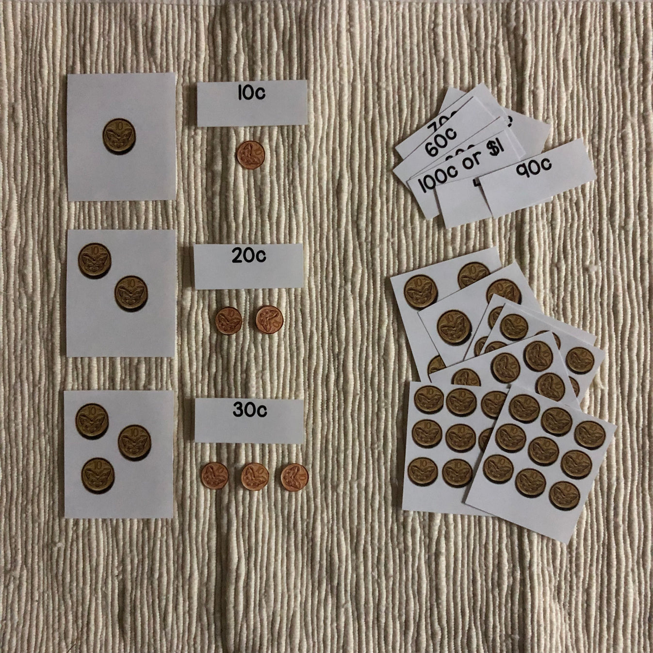 New Zealand Money level 1: matching amounts – montessorikiwi