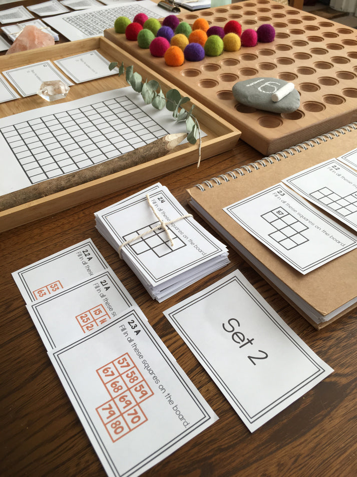 Montessori math: hundreds board 100 board task cards Bundle ...