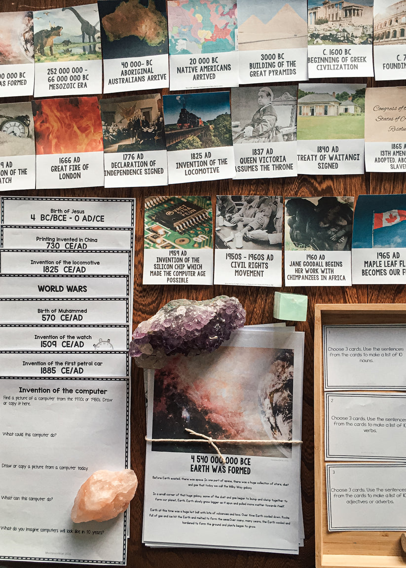 History Timeline cards BCE CE + BC AD (cosmic) (history) – montessorikiwi