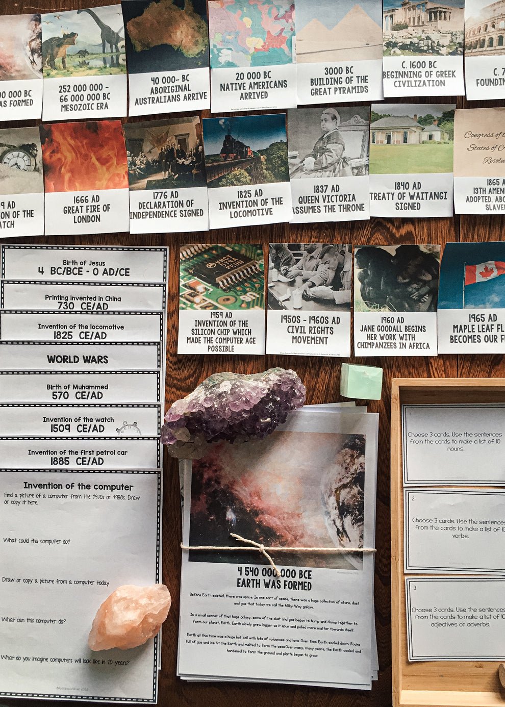 History Timeline cards BCE CE + BC AD (cosmic) (history) – montessorikiwi