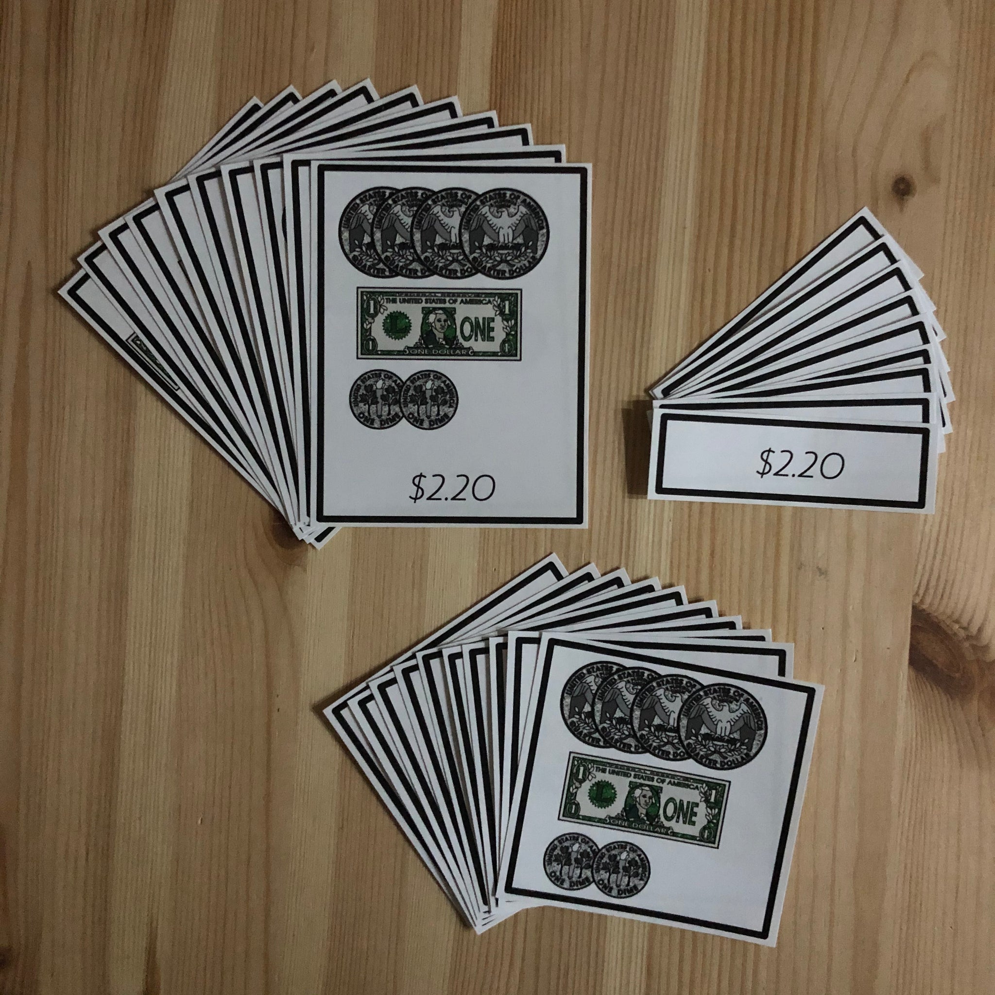 US Money Count The Amount Of Money 3 Part Cards – montessorikiwi