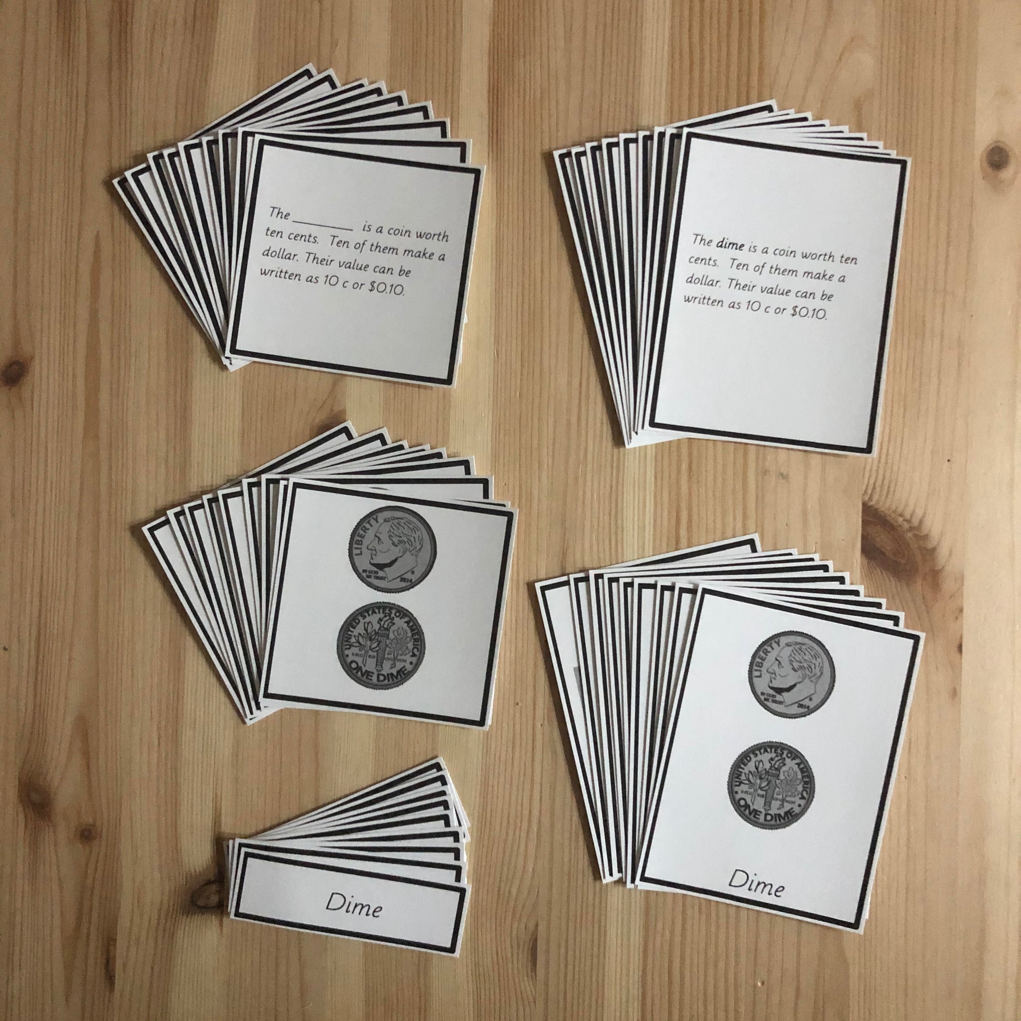 US Money Montessori Five Part Cards (money identification) – montessorikiwi