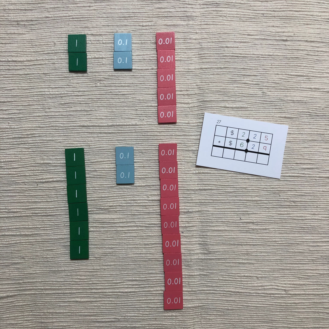 US Money Equations or Algorithms Montessori Color Coded – montessorikiwi