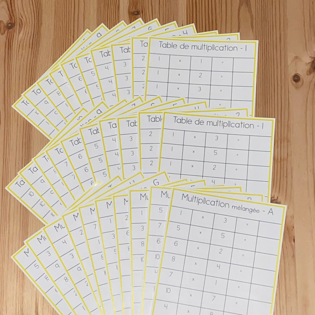 Tableaux de multiplication (Multiplication Tables French) – montessorikiwi