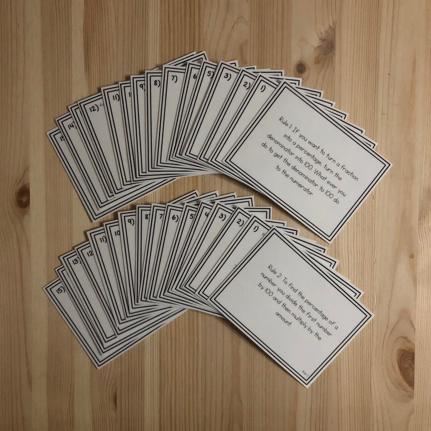 Percentages Montessori inspired activity – montessorikiwi