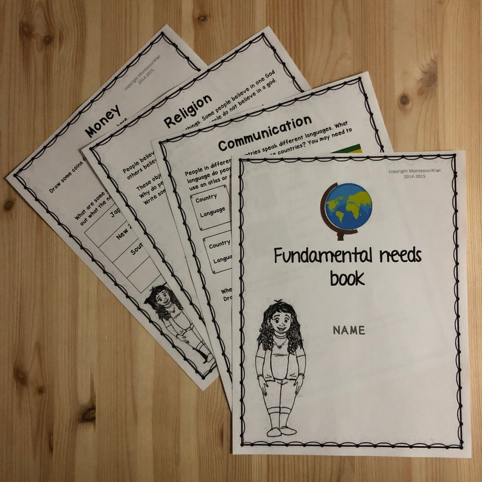 Fundamental Human Needs Student Workbook (cosmic) – montessorikiwi