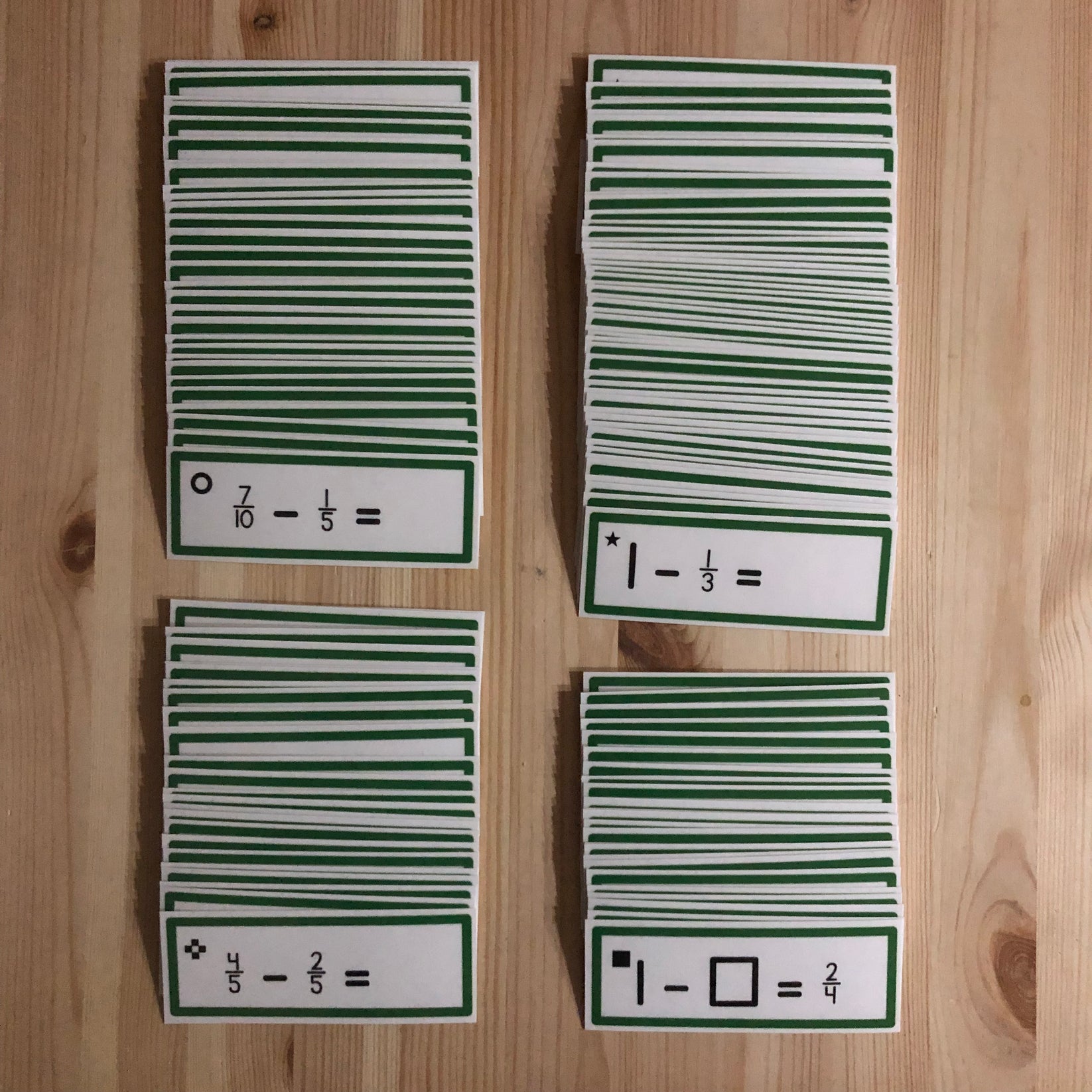 Subtraction of Fraction Tickets – montessorikiwi