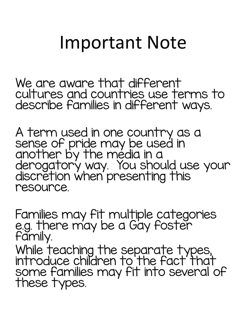 Family types matching cards – montessorikiwi