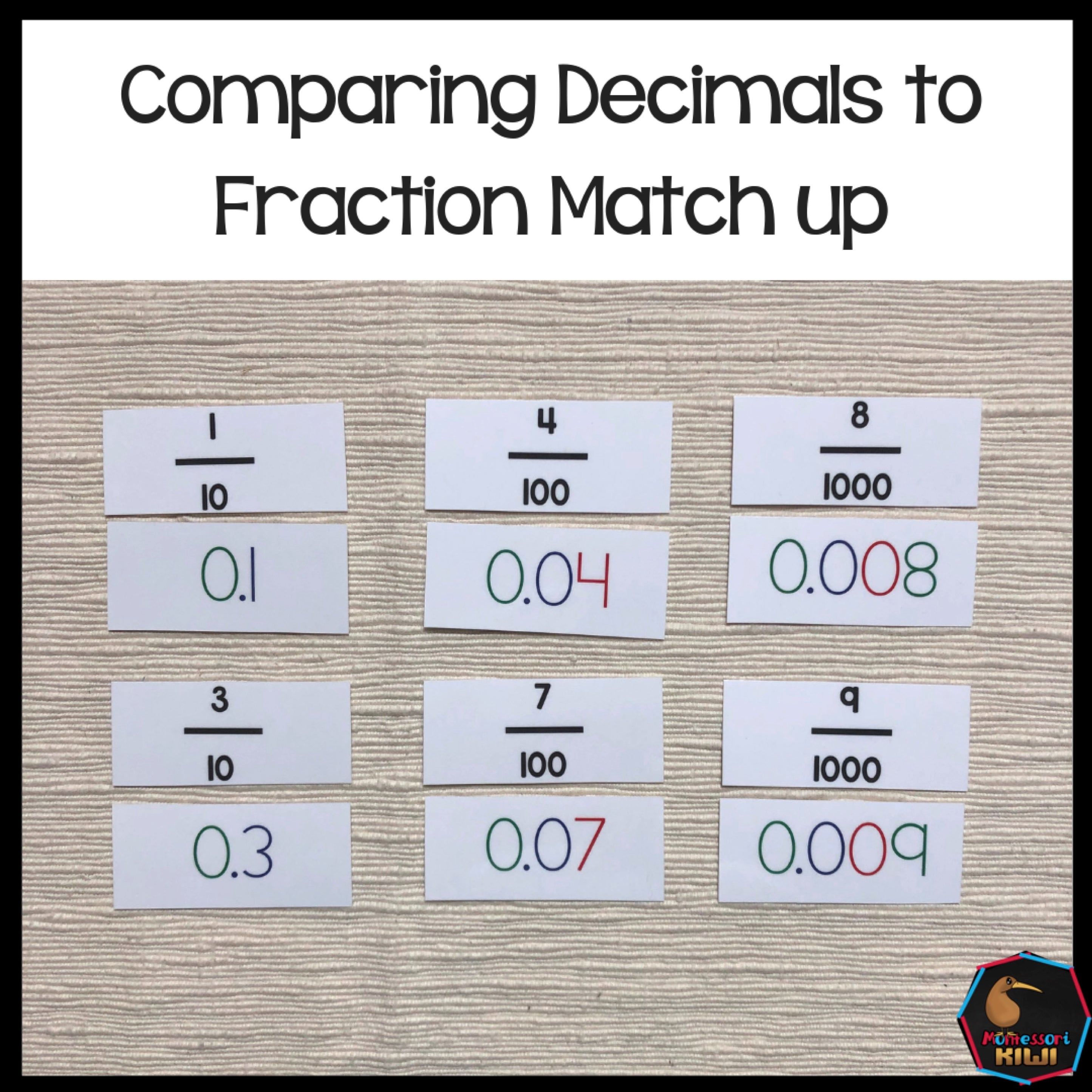 Decimal and Fraction Comparing Matching Activities – Interactive Math ...