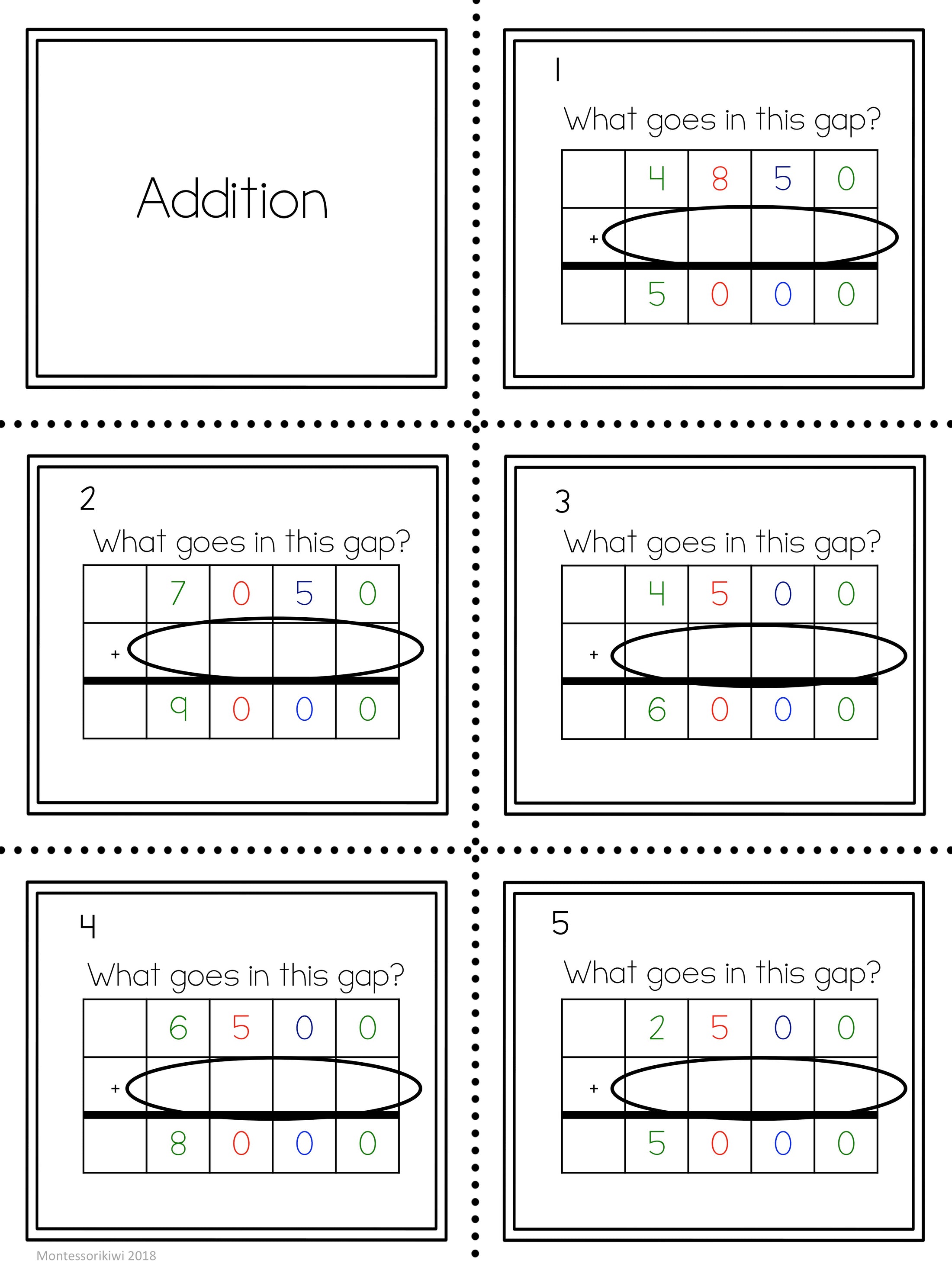 Four digit 'Gateway to Algebra' questions – montessorikiwi