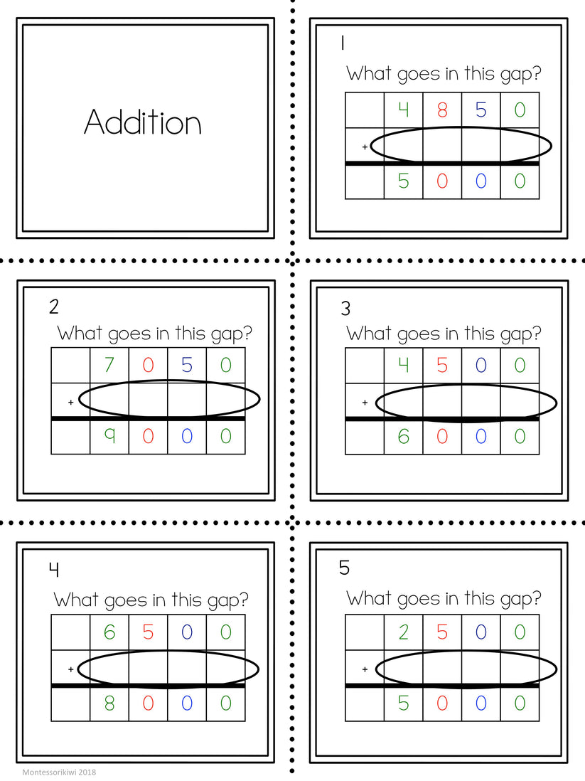 Four digit 'Gateway to Algebra' questions – montessorikiwi