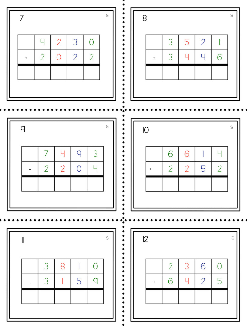 Four digit equations (Montessori) – montessorikiwi