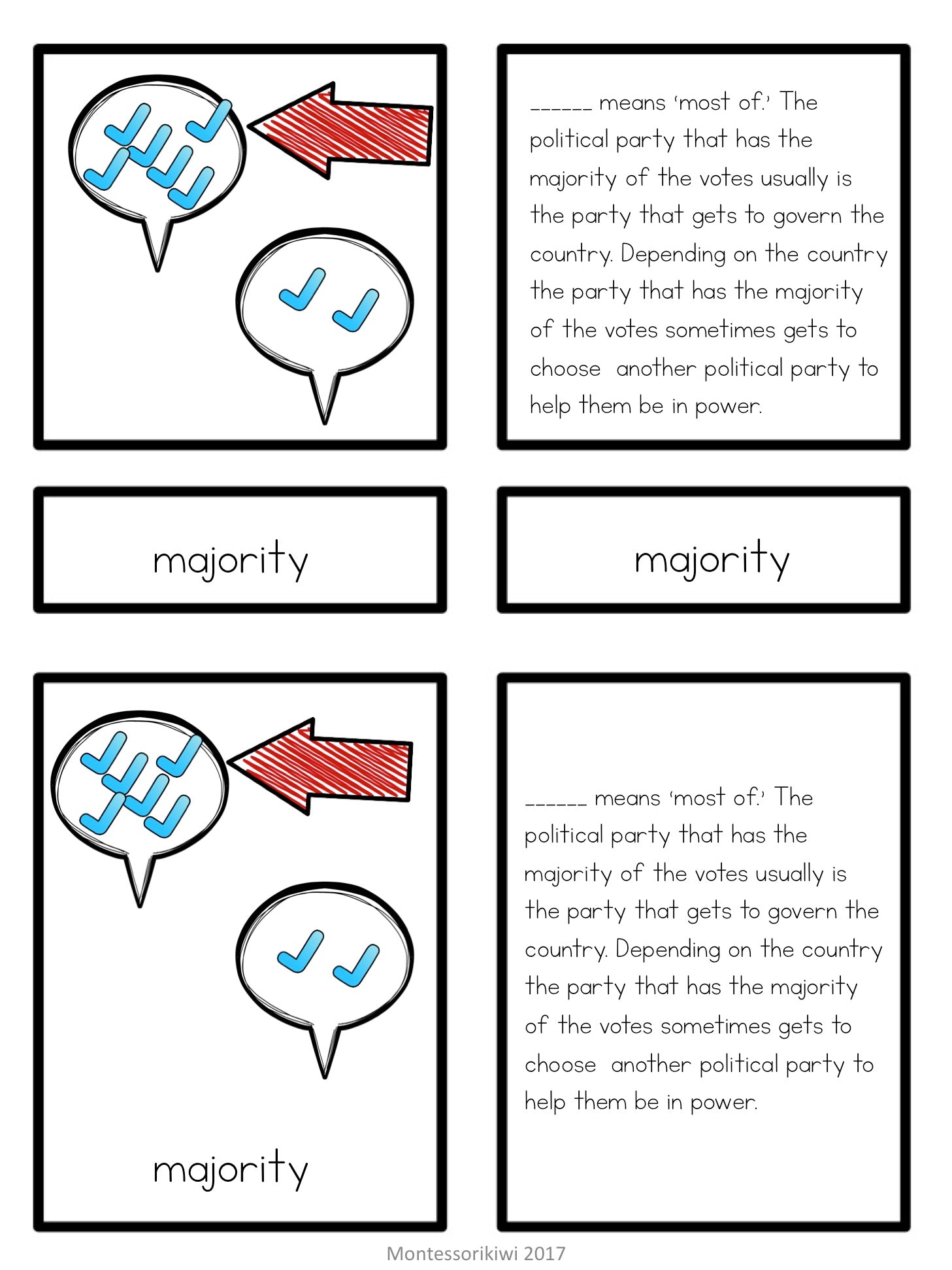 Election words vocabulary – montessorikiwi