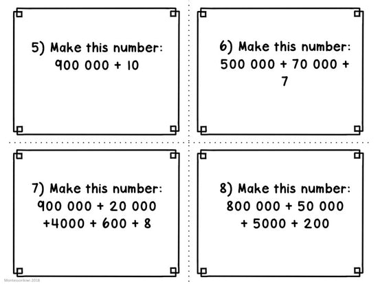 Montessori math: advanced place value task cards set 2 – montessorikiwi