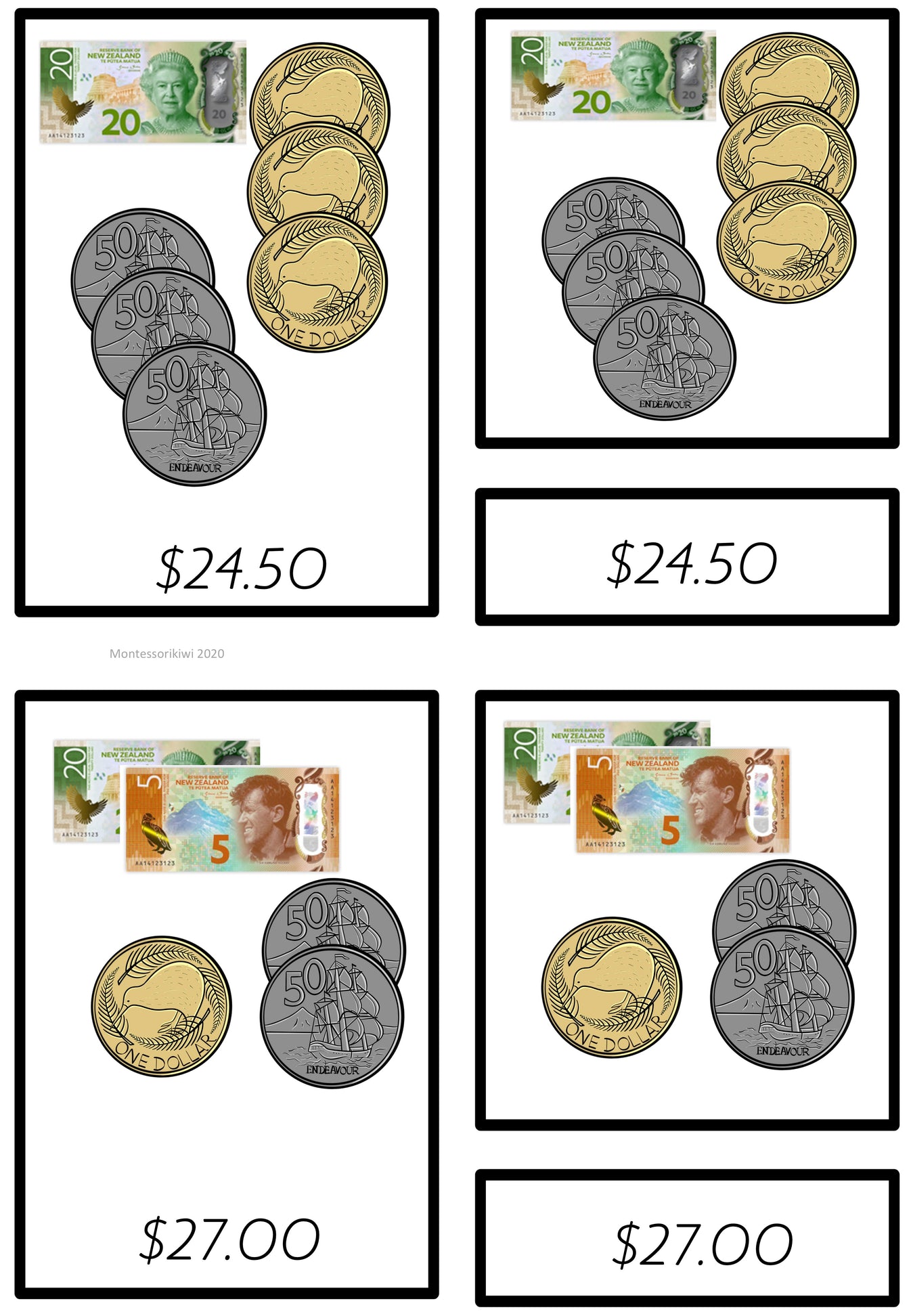 New Zealand Money Level 3: How much money is this – montessorikiwi