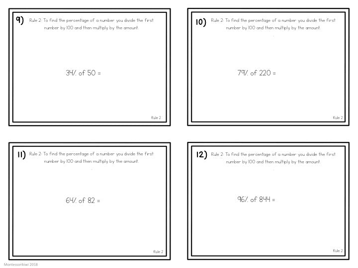 Percentages Montessori inspired activity – montessorikiwi