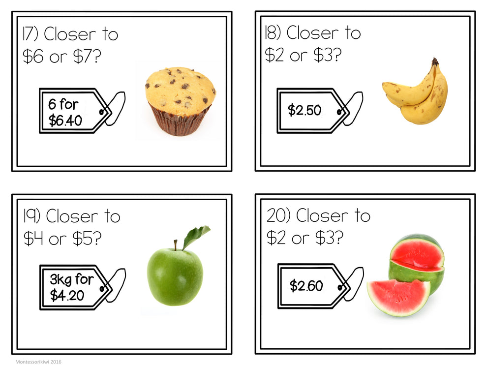 New Zealand Money Level 2: Rounding to nearest dollar task cards ...