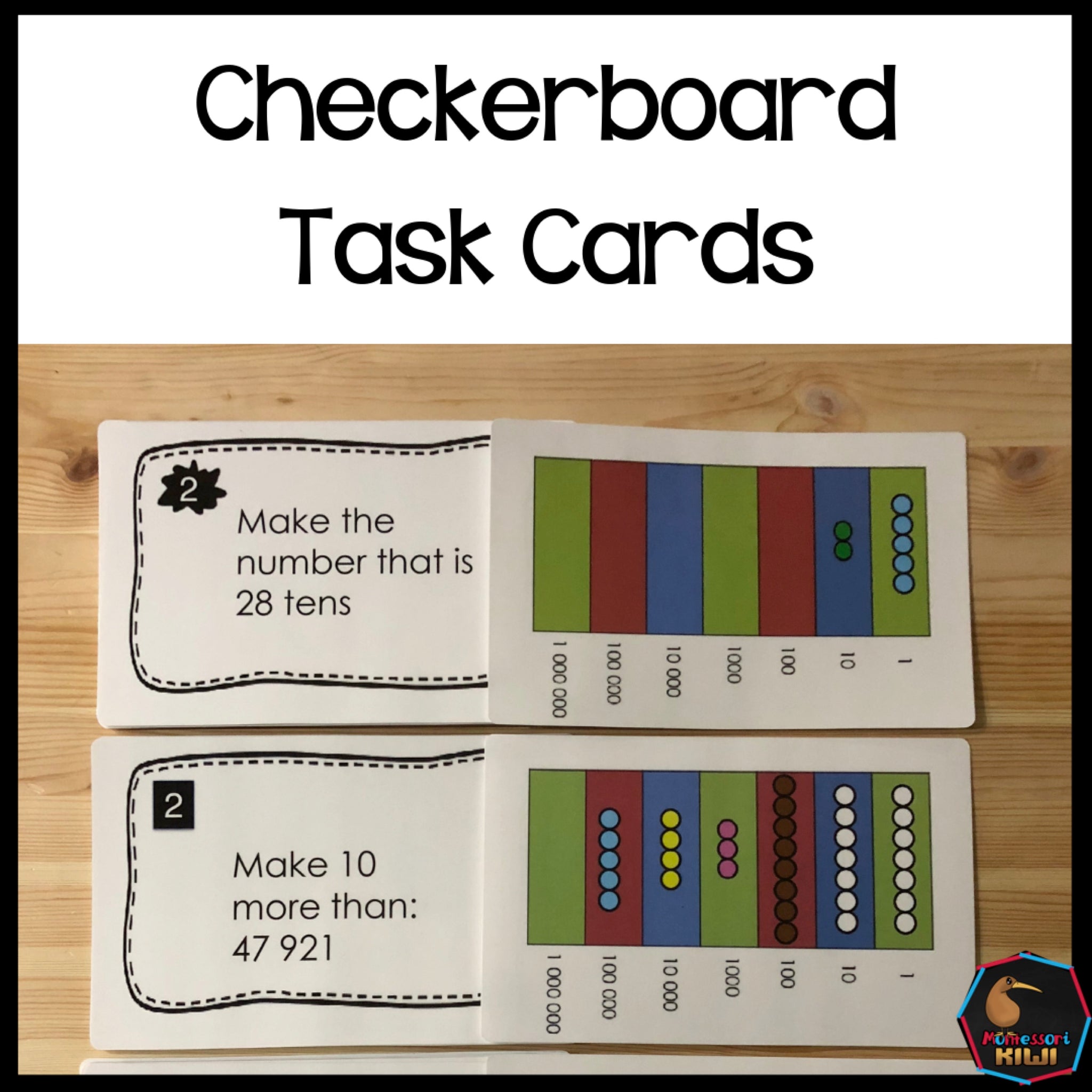 Montessori Checkerboard Task cards – montessorikiwi