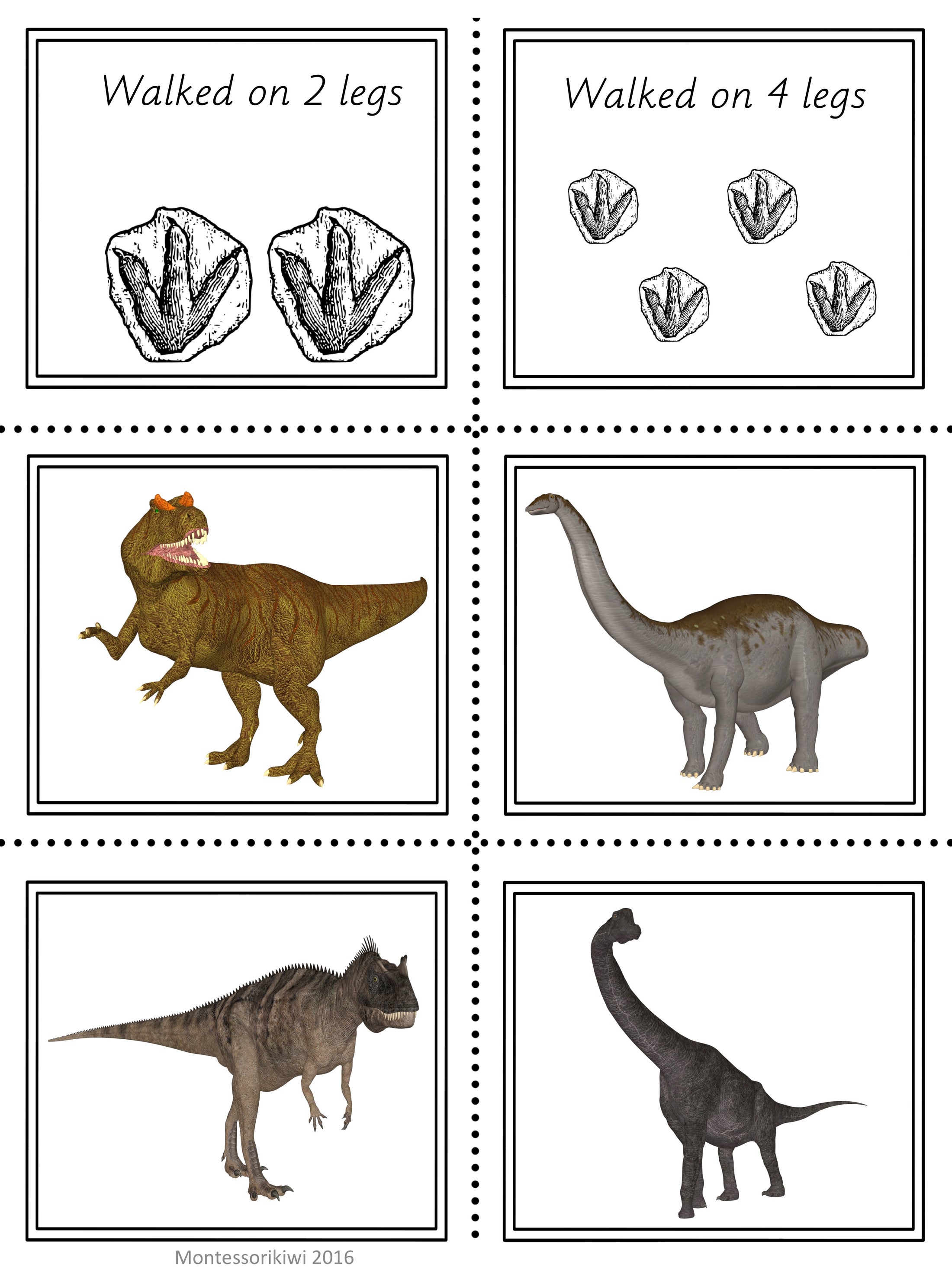 Dinosaur Sorting 2 legs or 4? – montessorikiwi