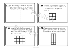 Tarjetas de trabajo para Tablero de 100 Set 3 (Montessori Hundred boar ...