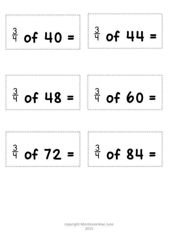 Fraction Chart – montessorikiwi