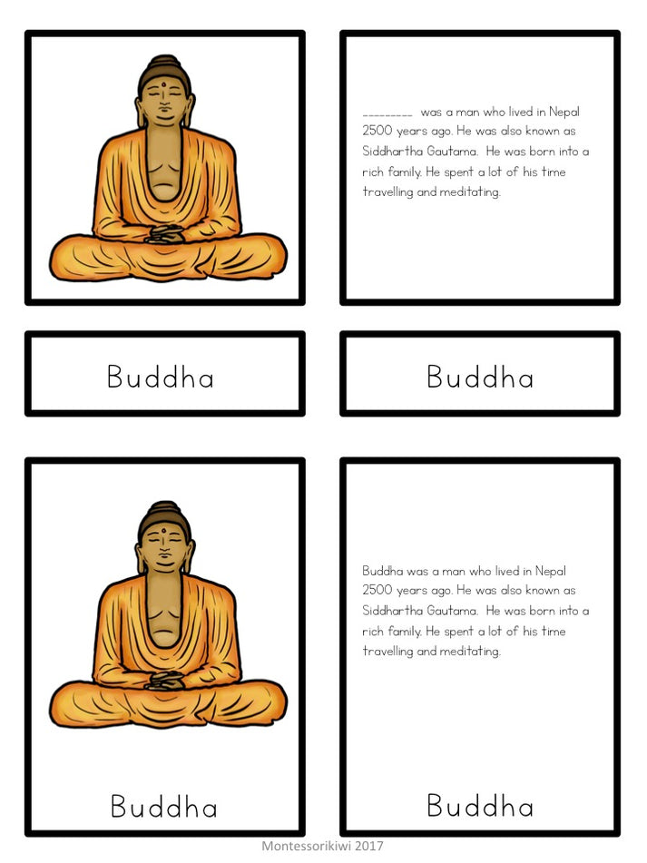 Buddhism 5 part cards (cosmic) – montessorikiwi