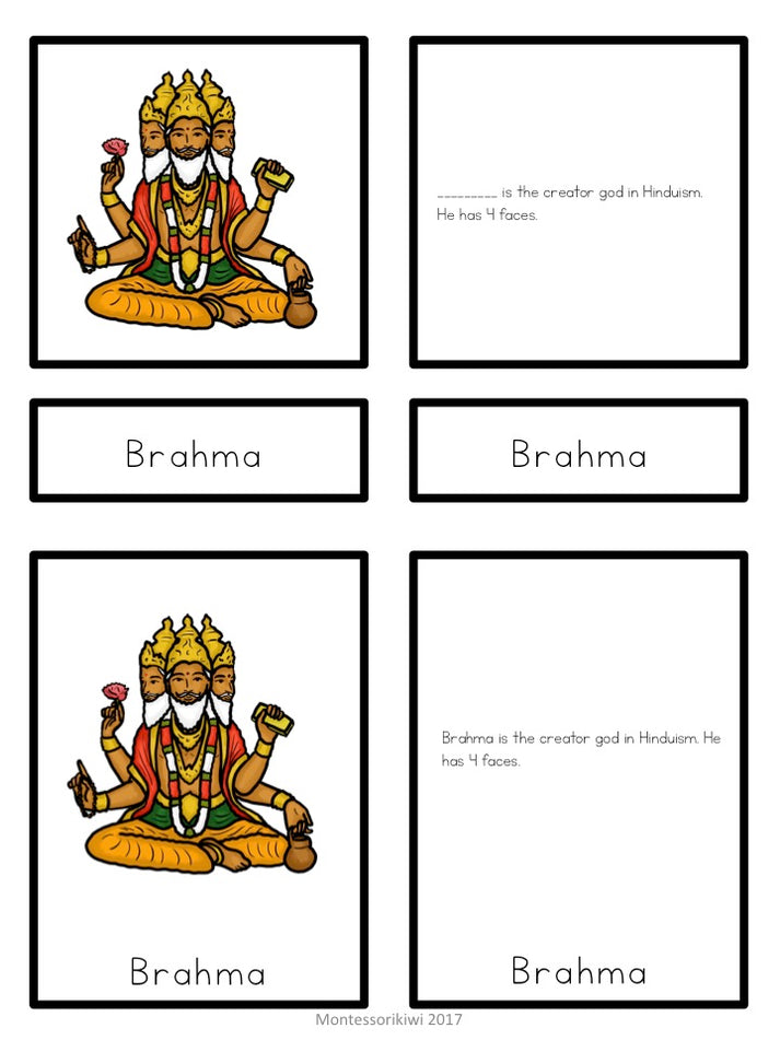 Hinduism 5 part cards (cosmic) – montessorikiwi