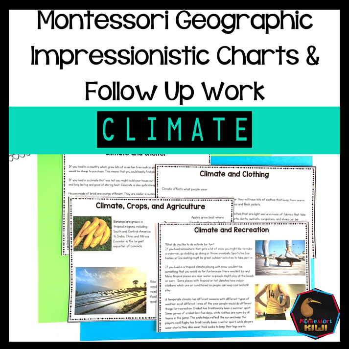 Montessori Geographic Impressionistic Charts and Follow up Work - Clim ...
