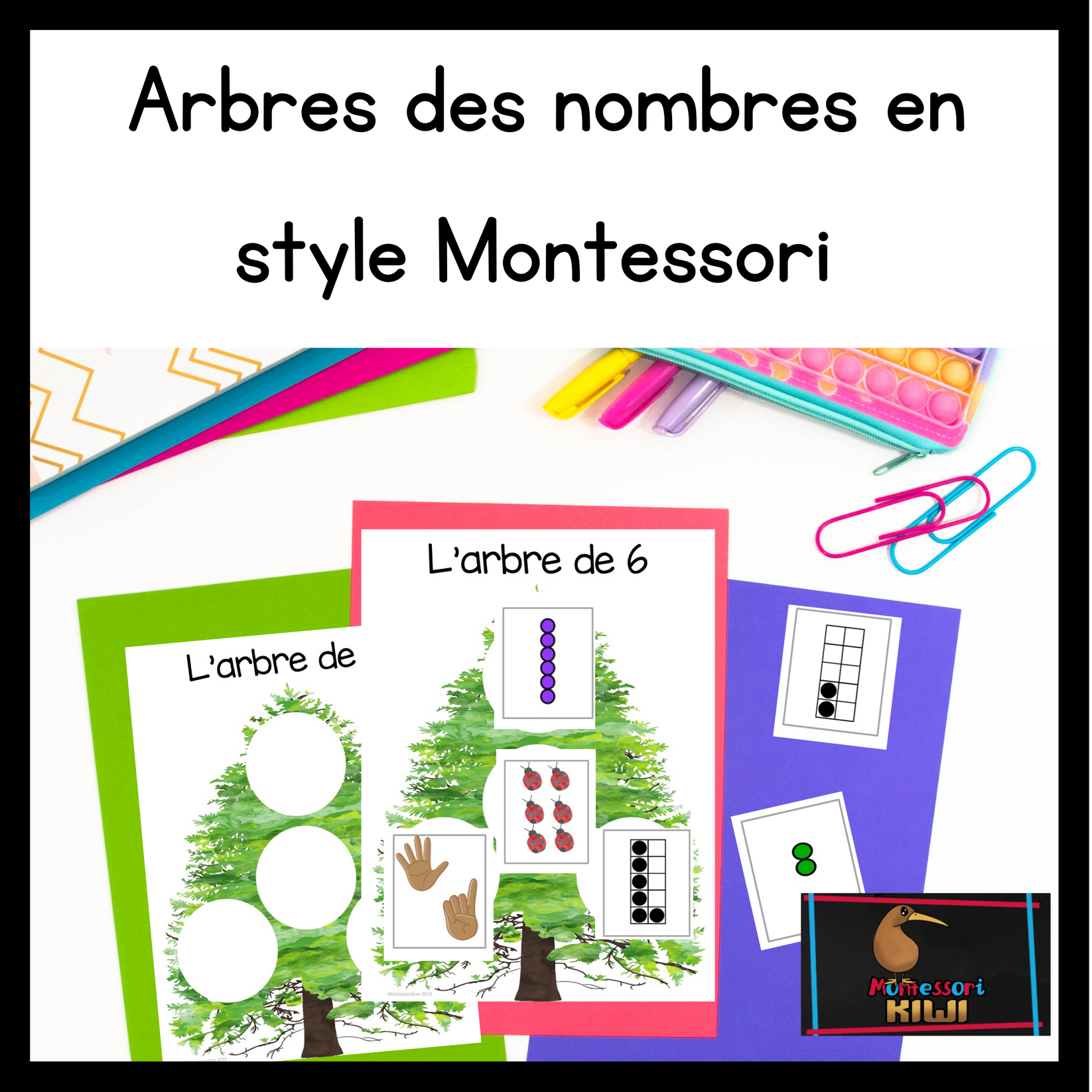 Arbres des nombres en style Montessori (Montessori inspired number tre ...